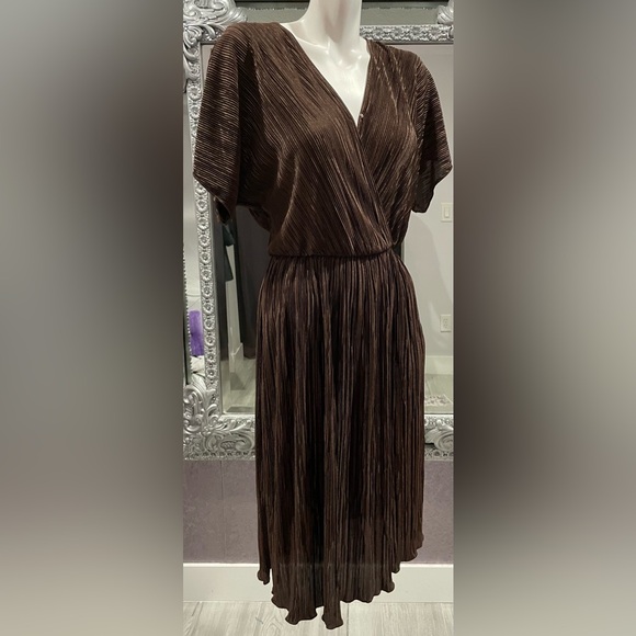 NAIF | Dresses | Naif Chocolate Brown Plisse Dress | Poshmark